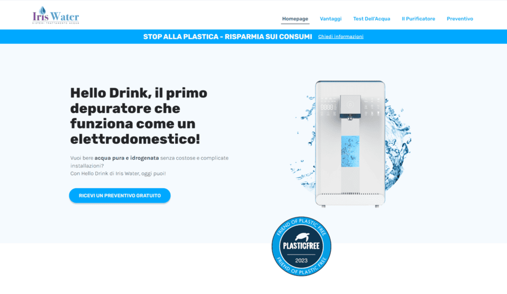 Iris Water: Landing page creation - WebGas.net